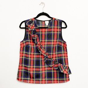 J. Crew Factory | Tops | J Crew Stewart Tartan Plaid Ruffle Tank Top Sz 6 | Poshmark